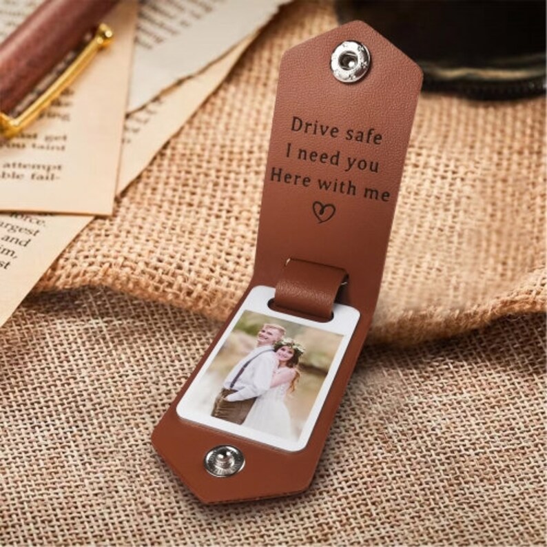 Personalized Leather Keychain for Men, Diy Leather Keychain Photo for ...