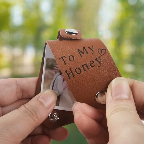 Personalized Leather Keychain for Men, Diy Leather Keychain Photo for ...