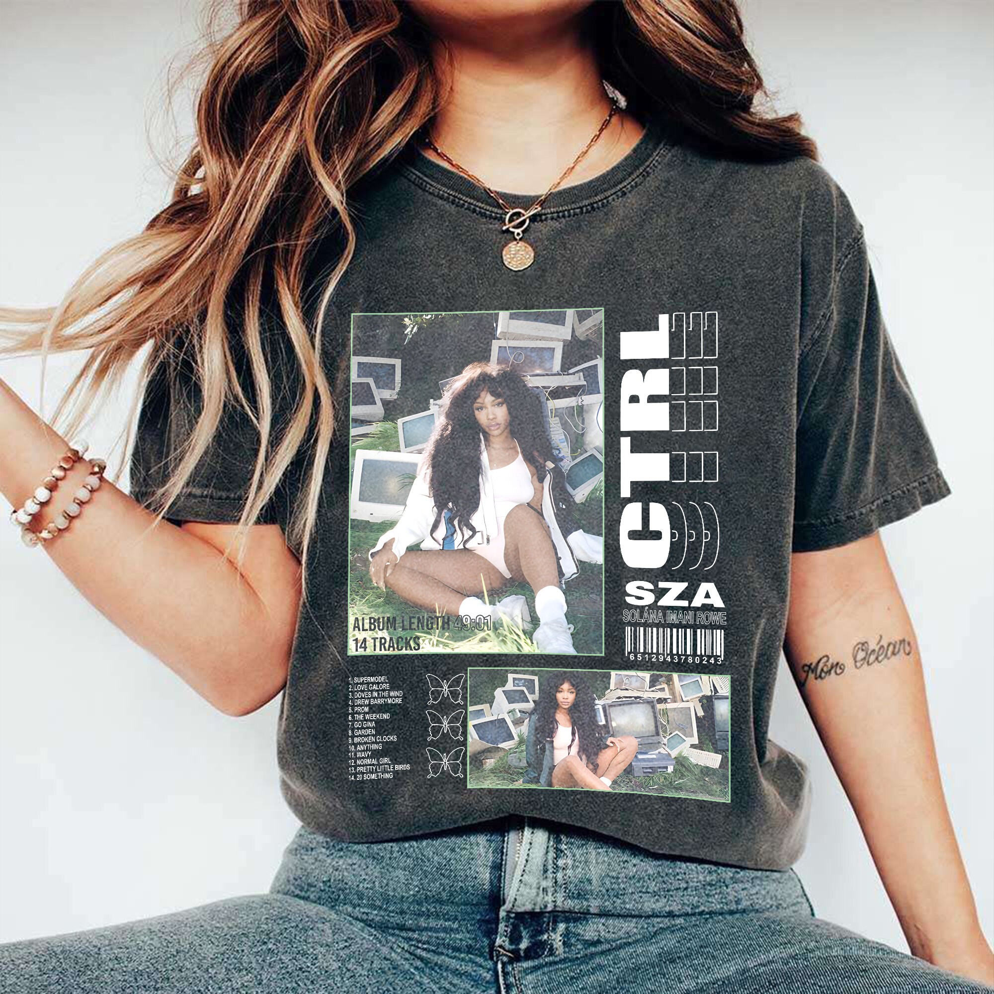 90s Vintage SZA SOS Full Tracklist Shirt, SZA Tee, Sza S.O.S Tour Shirt ...