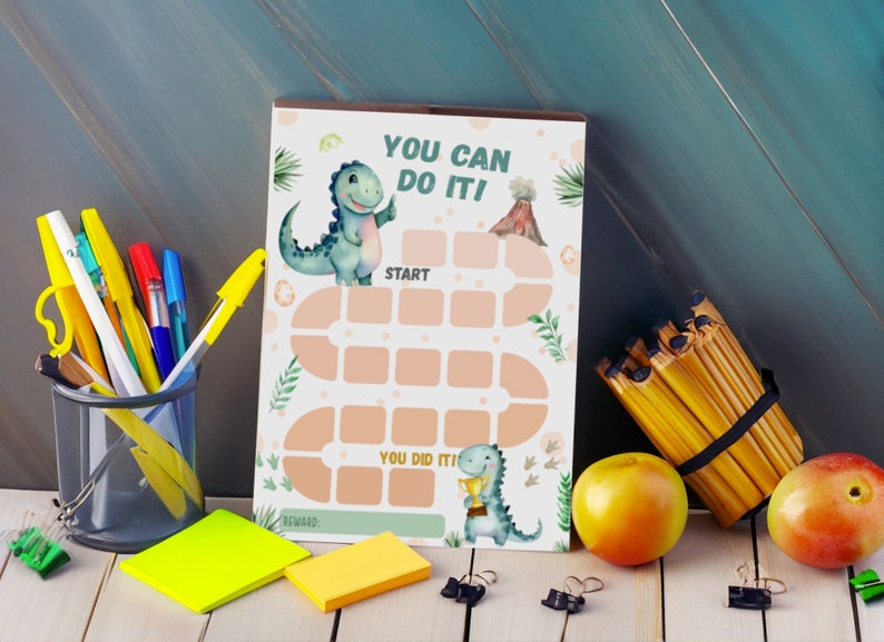 Personalized Dinosaur Reward Chart Printable T-rex Behavior - Etsy