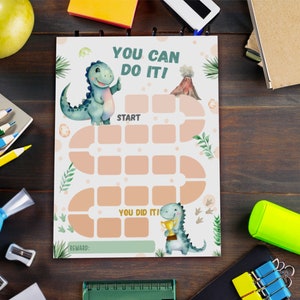Personalized Dinosaur Reward Chart Printable T-rex Behavior - Etsy