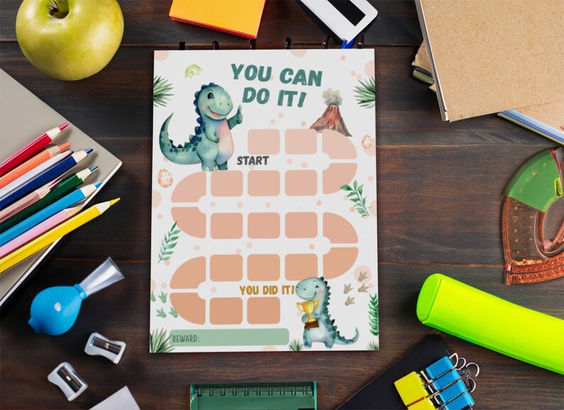 Personalized Dinosaur Reward Chart Printable T-rex Behavior - Etsy