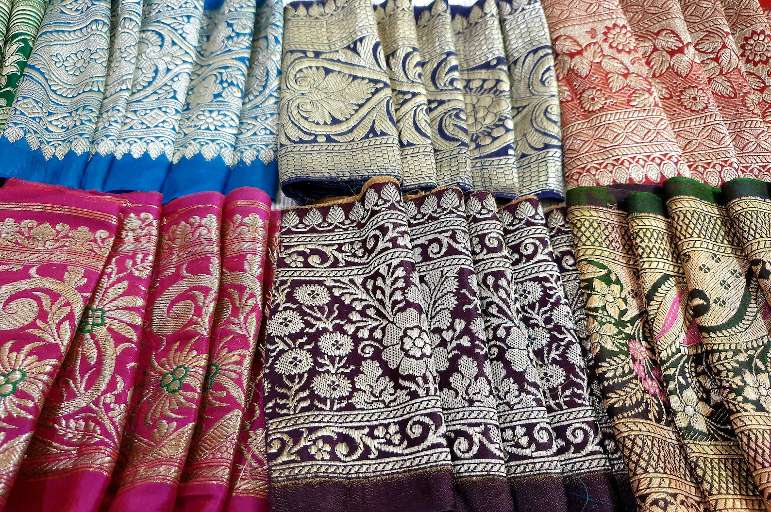Sari Trim Lot Lace Ribbon Border Banarasi Banarsi Antique Vintage 10 ...
