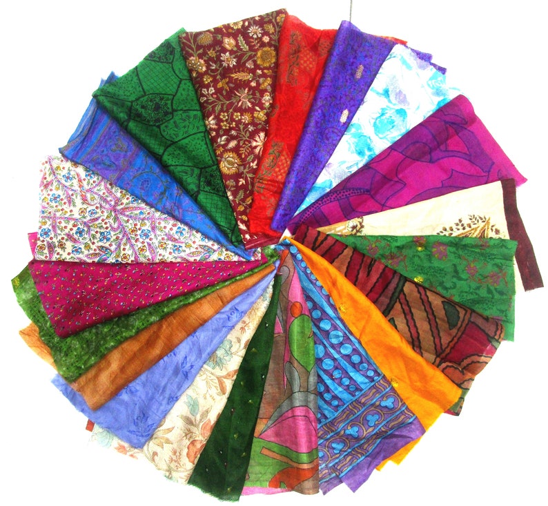 PURE Sari SILK Fabric Vintage Sari Fabric Material Remnant 20 - Etsy