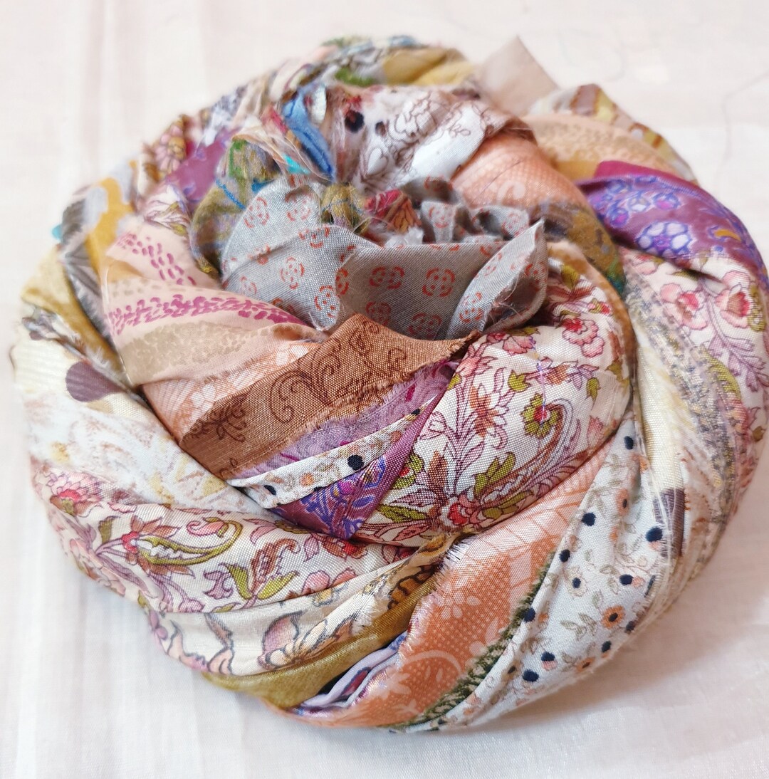 Silk Sari Strips Ribbon 50 YARDS (1 Yard Each) Yarn Tassels SKEINS ...