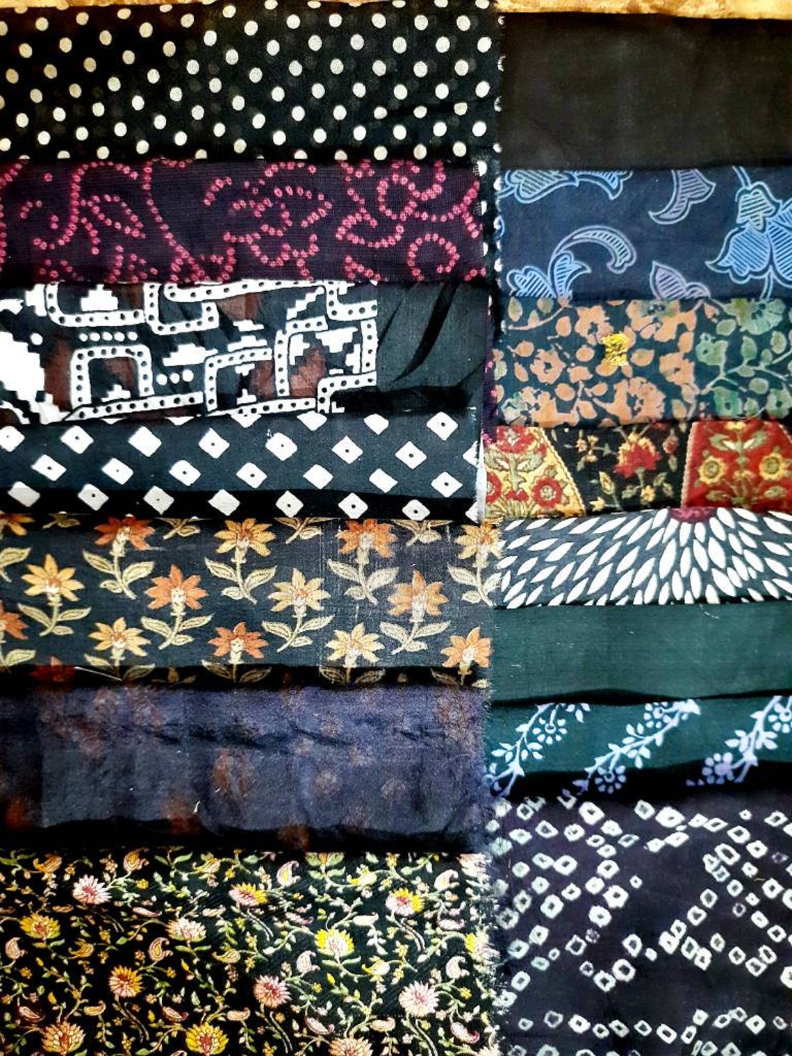 Lot Pure SILK Vintage Sari Fabric Material Remnant 8 - Etsy