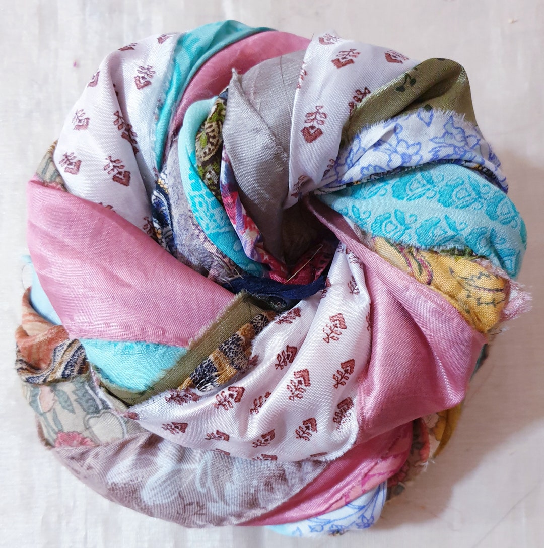 Silk Sari Strips Ribbon 50 YARDS (1 Yard Each) Yarn Tassels SKEINS ...