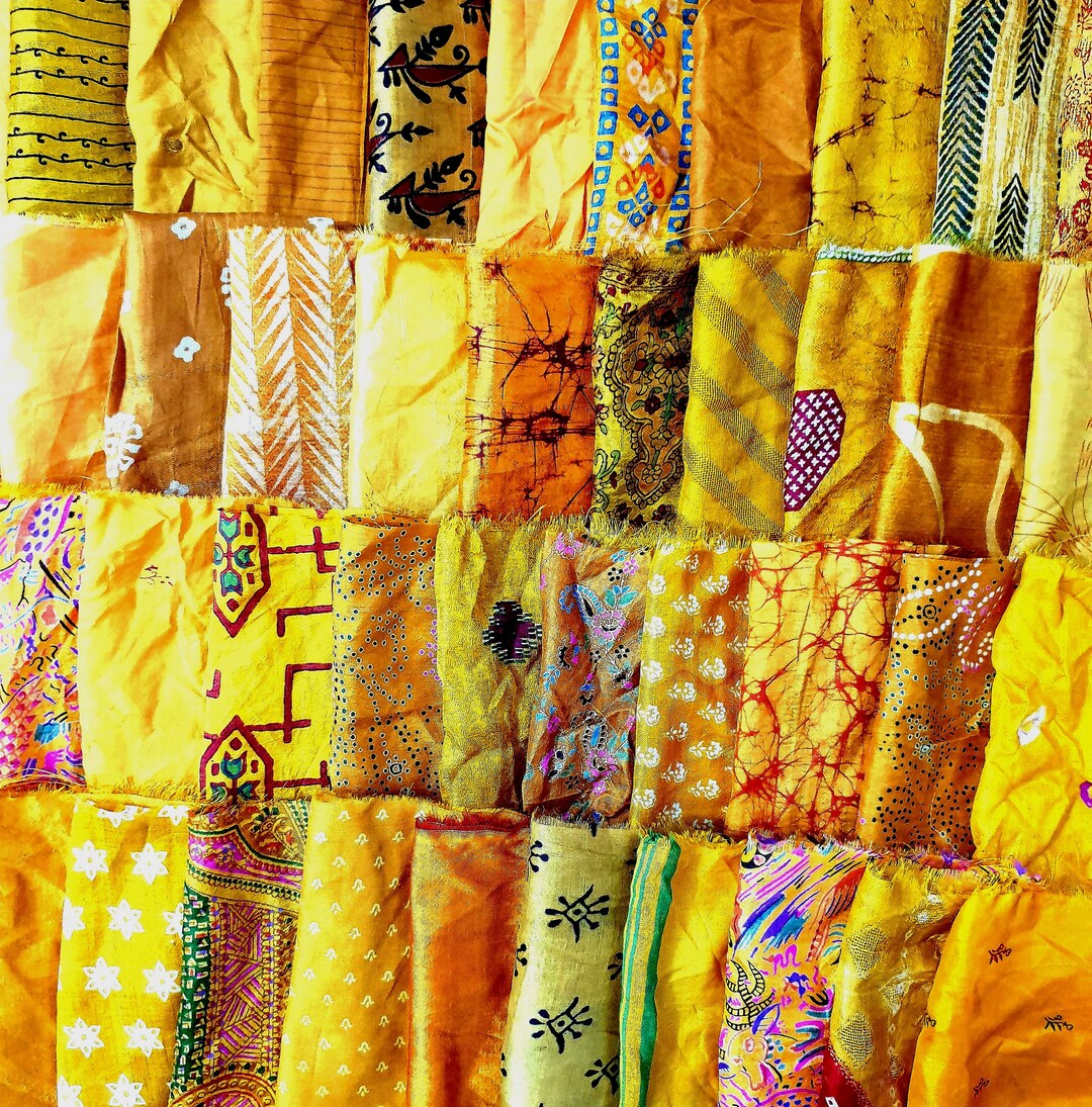 Sari Silk Sari Fabric Remnant India Sinppets 50 / 100 SMALL Pieces ...