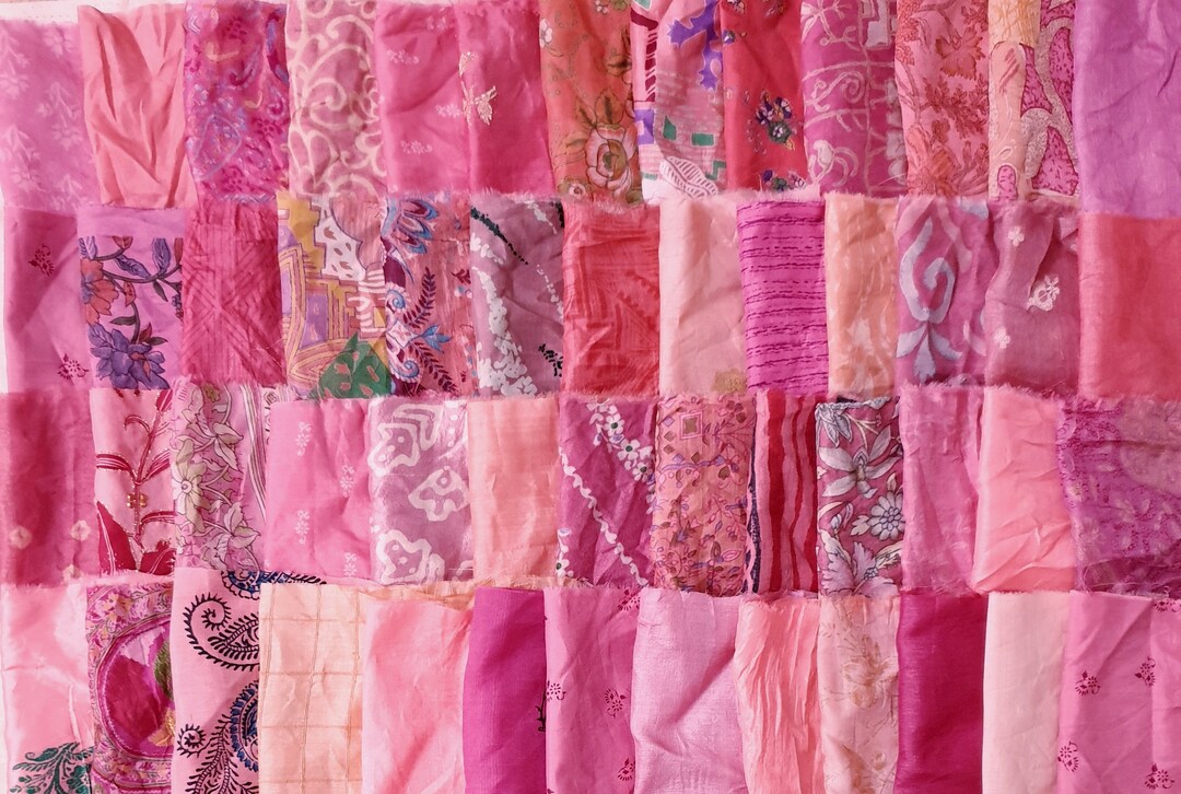 Sari Silk Sari Fabric Remnant India Sinppets 50 / 100 SMALL Pieces ...