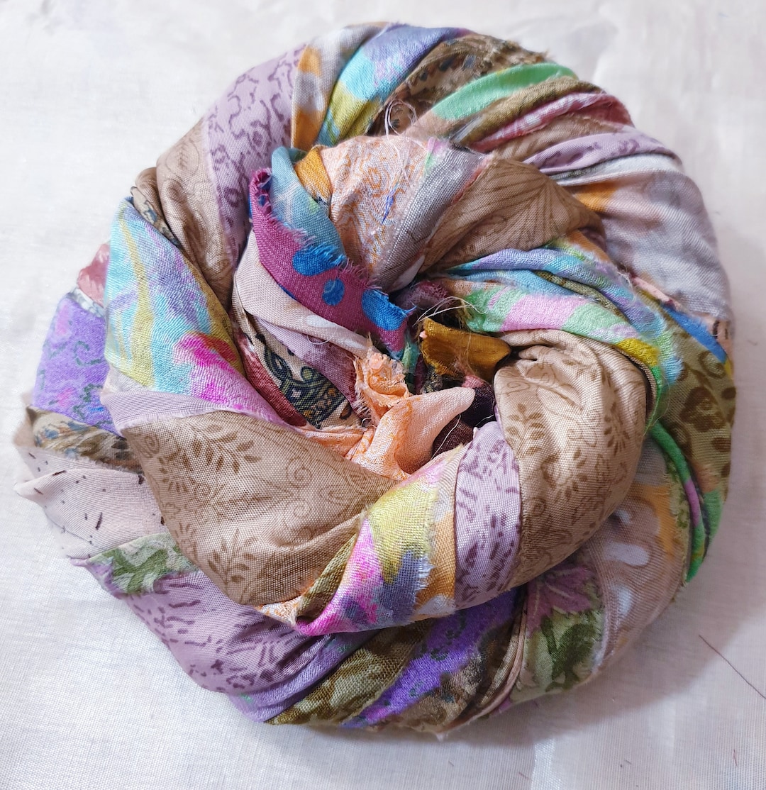 Silk Sari Strips Ribbon 50 YARDS (1 Yard Each) Yarn Tassels SKEINS ...