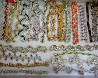RARE Lot Antique Vintage Sari Trim Lace Ribbon 2 to 25 Pcs | Etsy