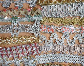 RARE Lot Antique Vintage Sari Trim Lace Ribbon 2 to 25 Pcs | Etsy