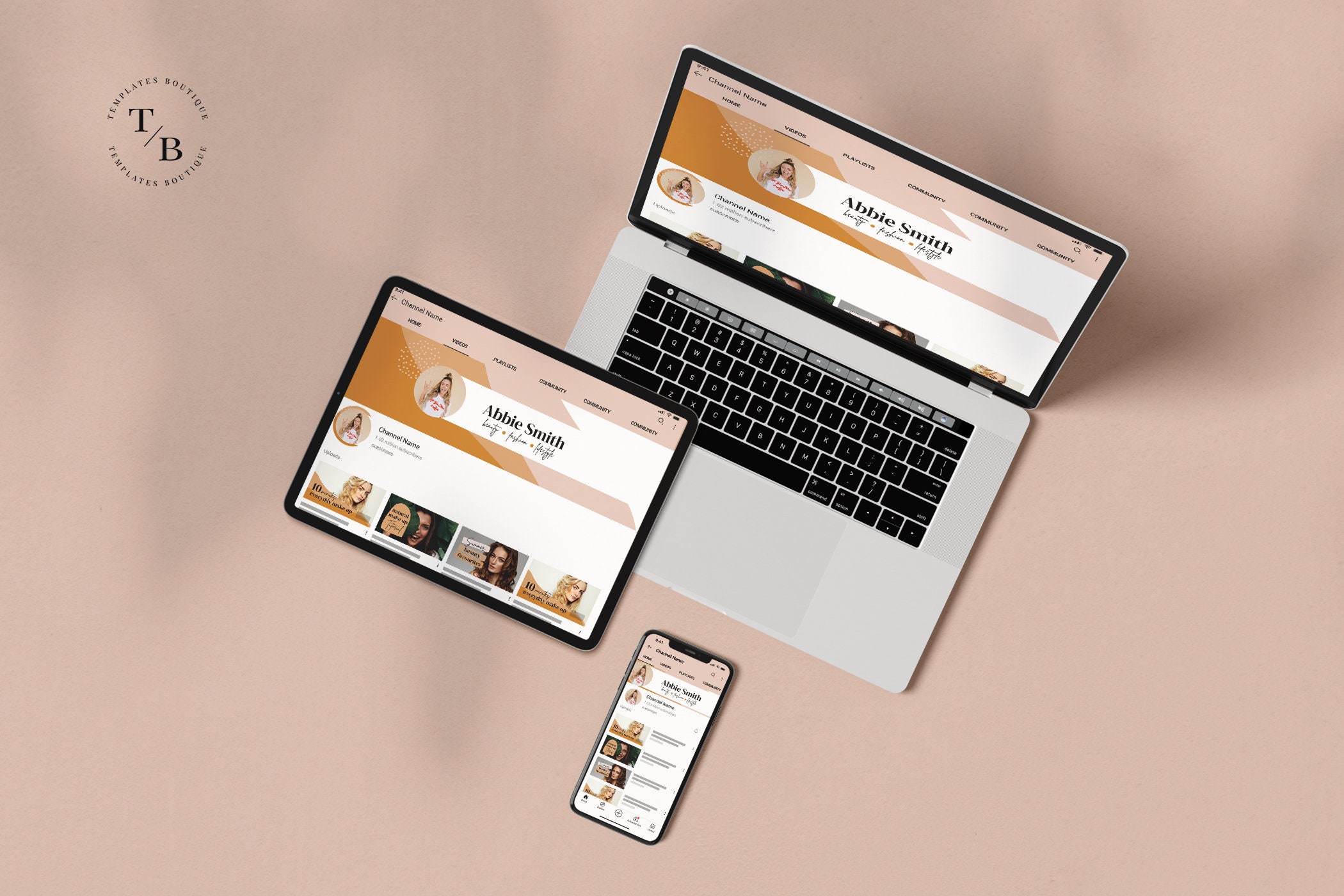 Youtube Channel Kit Editable Canva Template Pink and Peach - Etsy