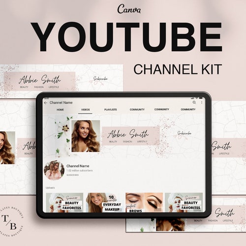 Youtube Channel Kit Editable Canva Template Minimal Clean - Etsy