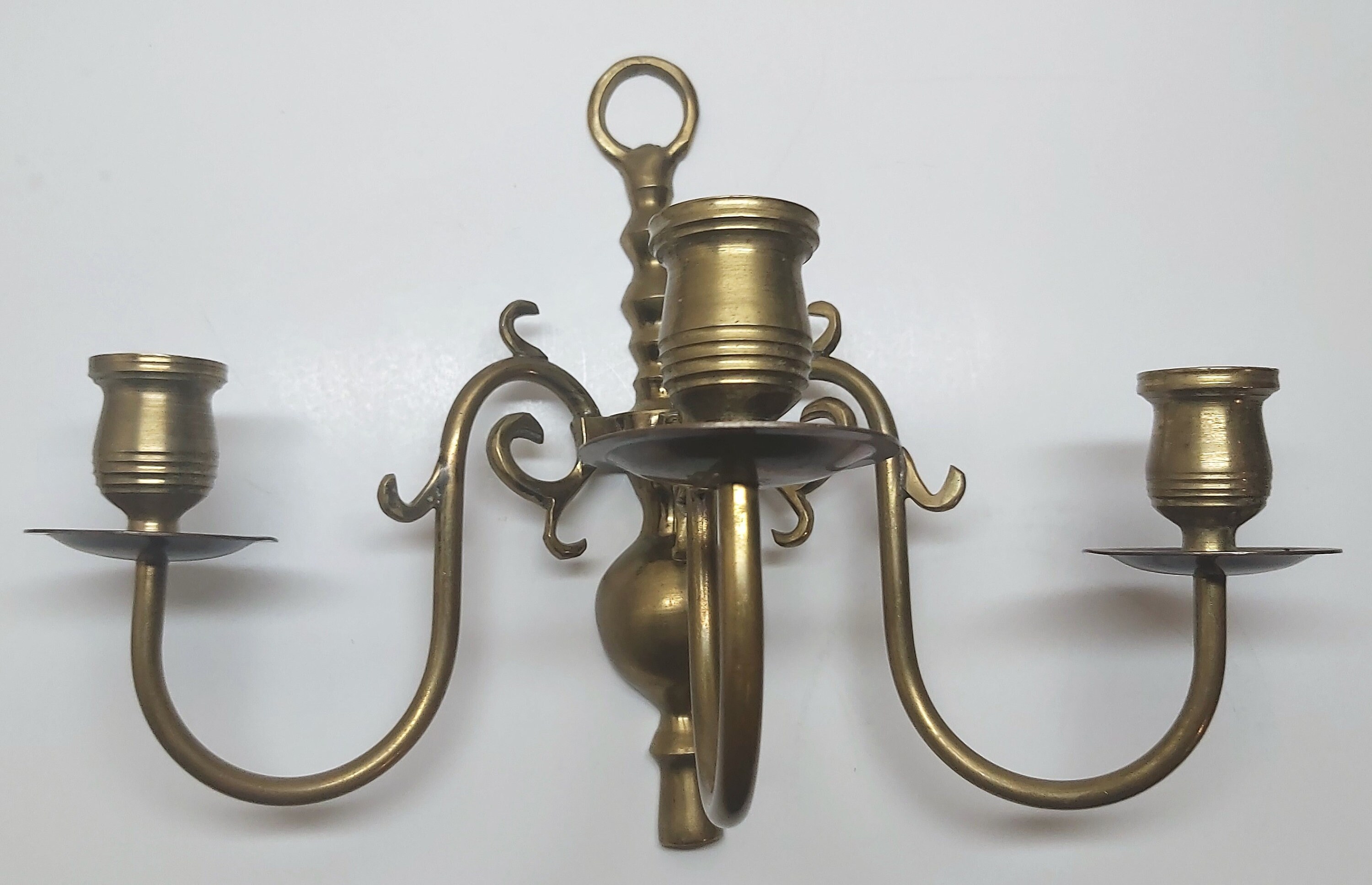 Vintage Heavy Brass 3 Arm Candle Holder Wall Sconces 9.5 X 13 - Etsy