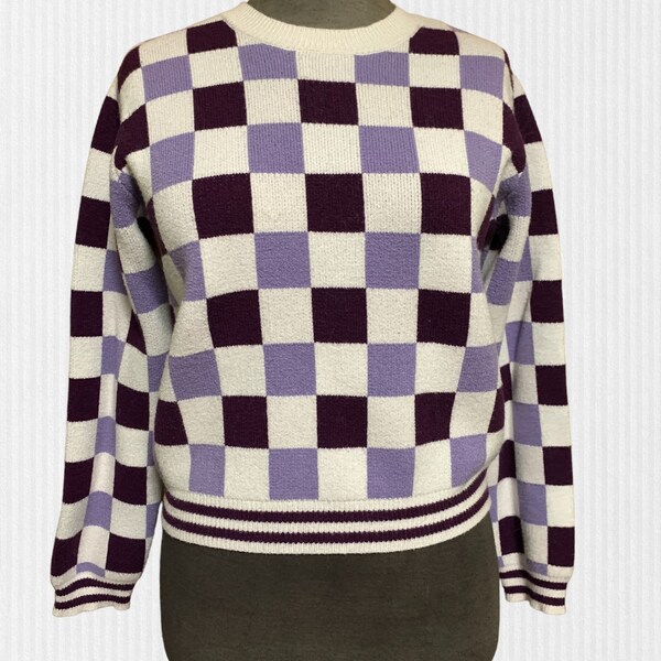Checkerboard Sweater - Etsy