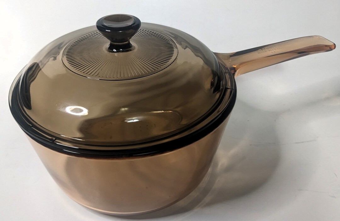 1.5 Litre Pyrex Visions Amber Glass Cookware Sauce Pot With Lid - Etsy