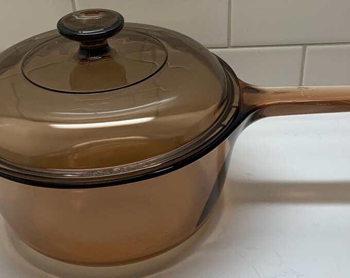 2.5 Litre Corning Vision Amber Glass Cookware Sauce Pot With Lid - Etsy