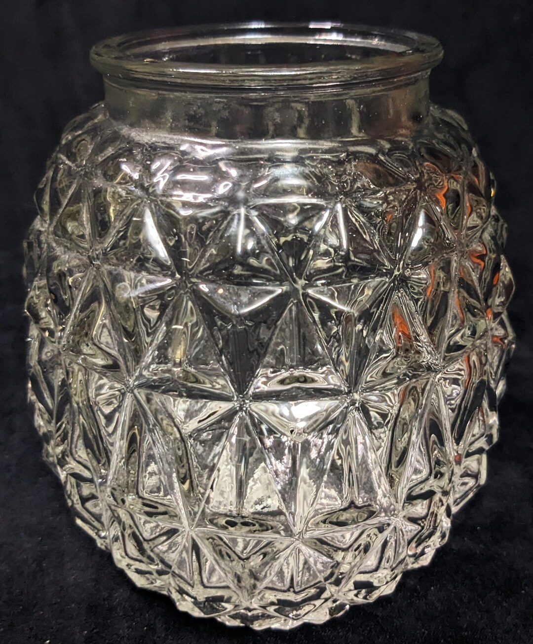 Vintage Diamond Pattern Ceiling Light Fixture Shade Globe 3 3/16 Fitter ...