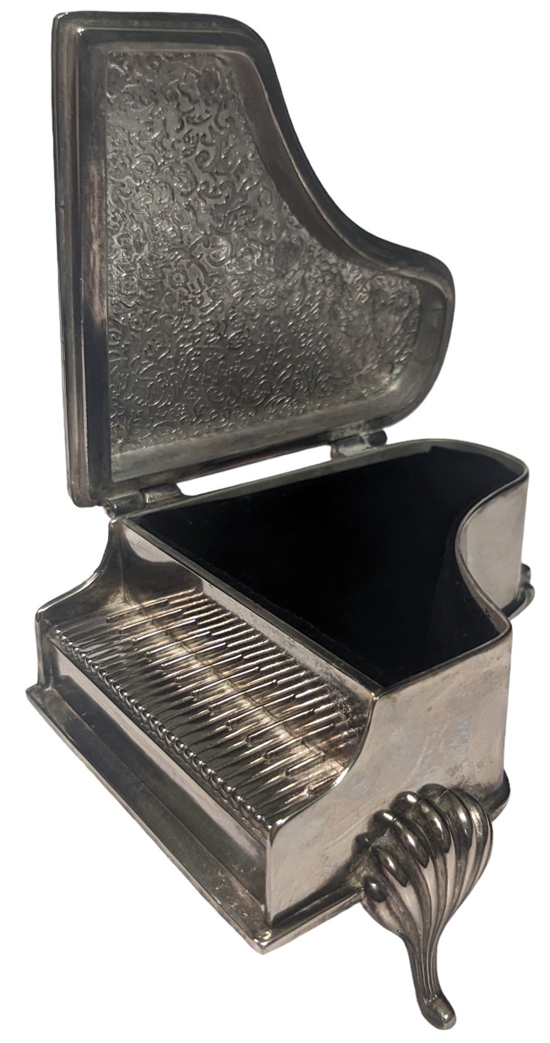 Vintage Silver Plated Grand Piano Jewelry Trinket Box - Etsy