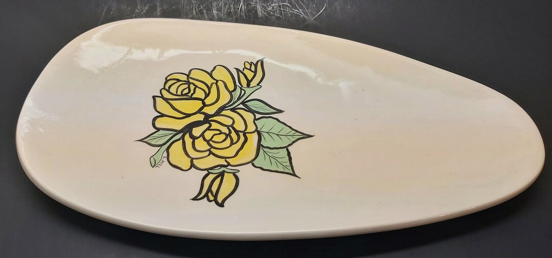 Yellow Roses L. Hill Pottery Handmade Platter 13.5 Wide - Etsy