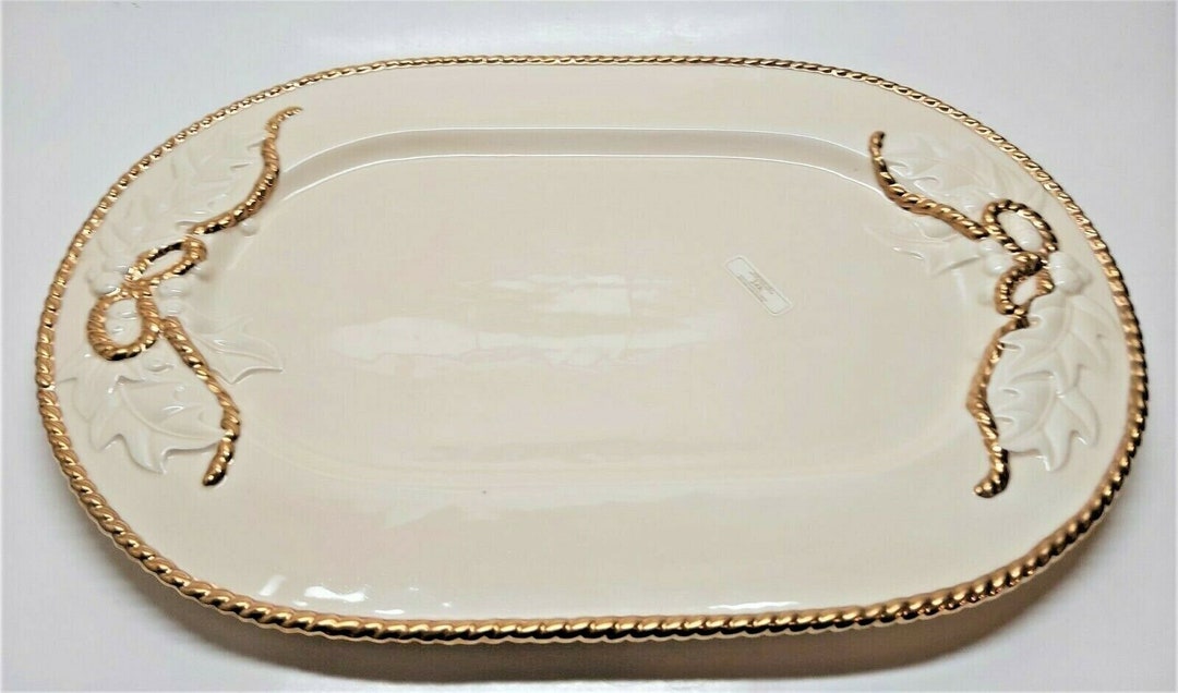 Vintage 24 KT Gold Holly Braid Collection Bowring Cherison Cream ...