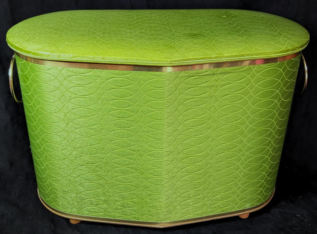 Vintage Retro Avocado Green Clothes Hamper Vinyl Metal 25x17x12 - Etsy