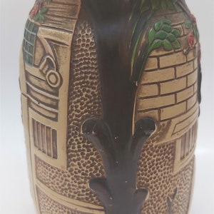 Japanese Art Pottery Hand Painted Relief raised Decoration Village ...