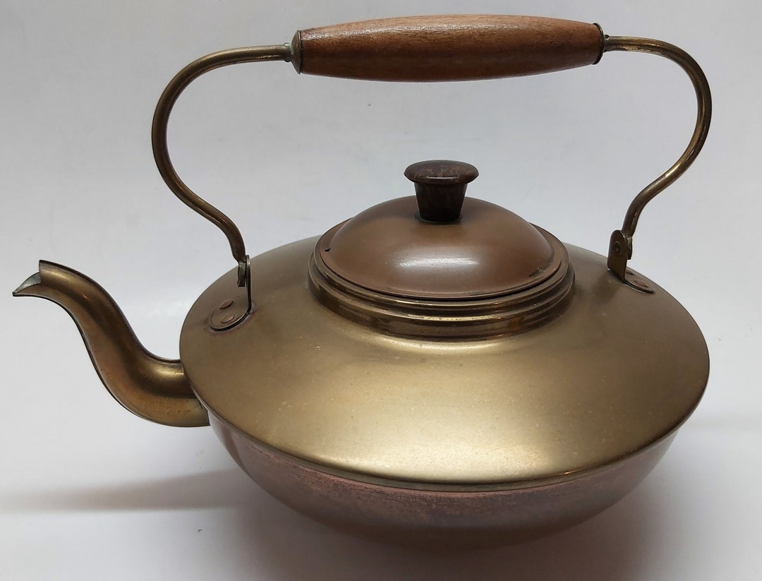 Vintage Copper Kettle With Wood Handle Holland - Etsy
