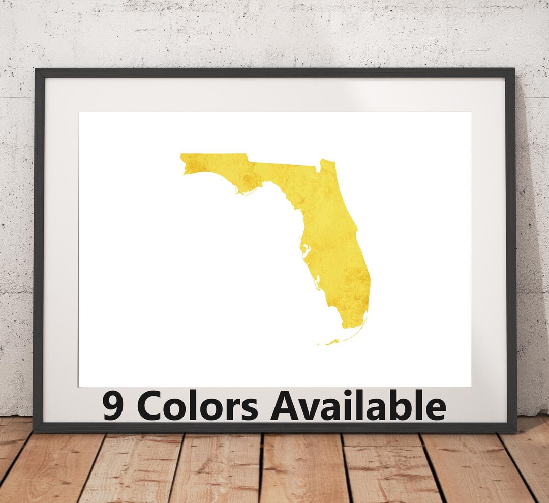 Florida Watercolor Print - Unframed, State Wall Art, Florida Art Print ...