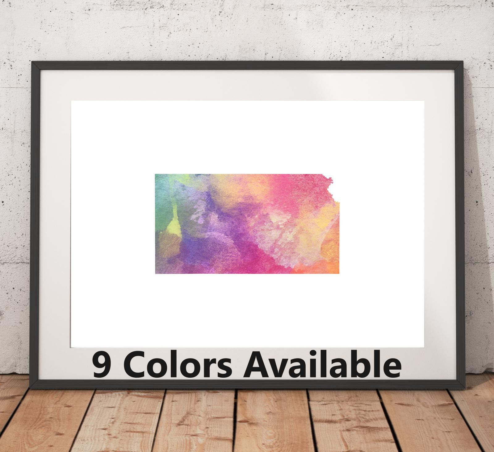 Kansas Watercolor Print Unframed, State Wall Art, Kansas Art Print ...