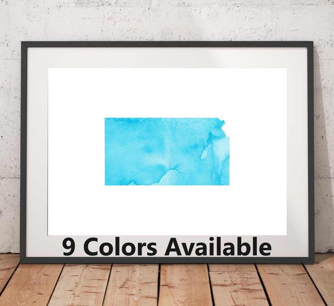 Kansas Watercolor Print - Unframed, State Wall Art, Kansas Art Print ...