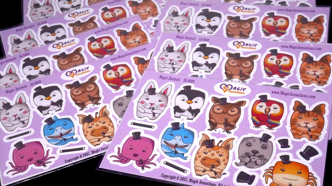 Animal Magicians Sticker Sheets (a Set of 2) - Etsy