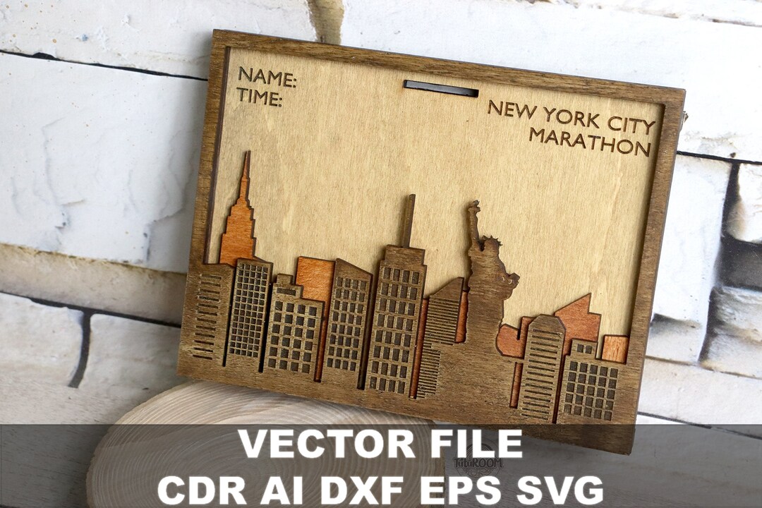 Wooden Picture City Vector File for Laser CNC Cutting Cdr Ai Dxf Eps ...