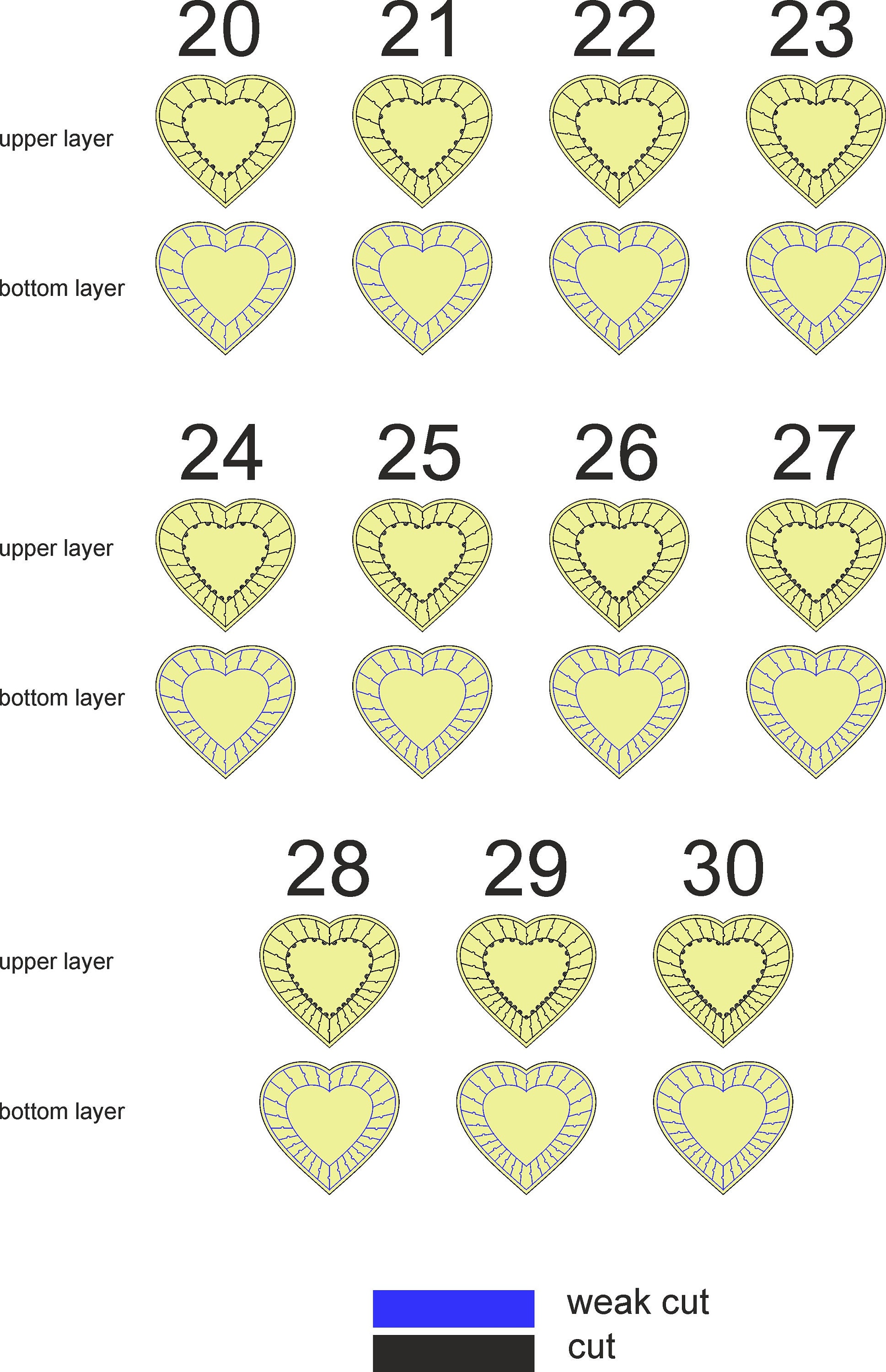 Wooden Heart Puzzle Vector File for Laser CNC Cutting Cdr Ai Dxf Eps ...