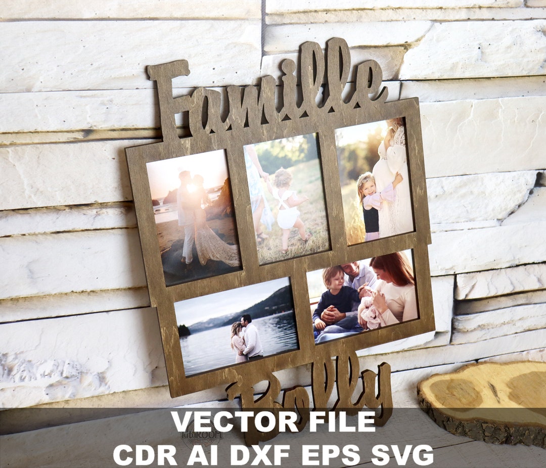 Personal Wooden Frame, Collage for Child Vector File for Laser CNC ...