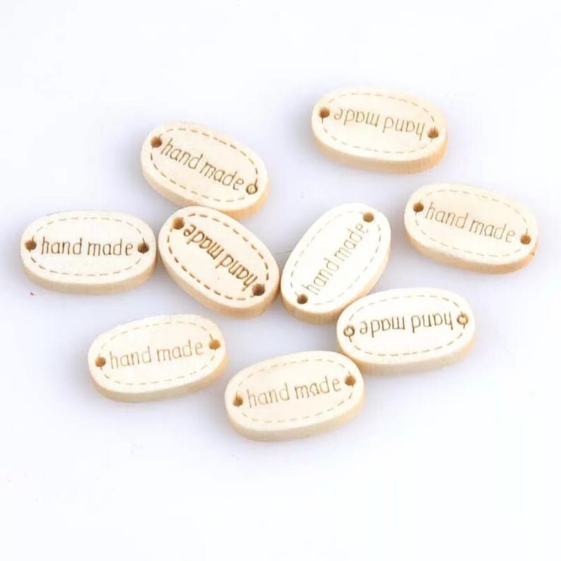 Handmade Wooden tags 18mm Handmade labels Wood labels - Etsy España
