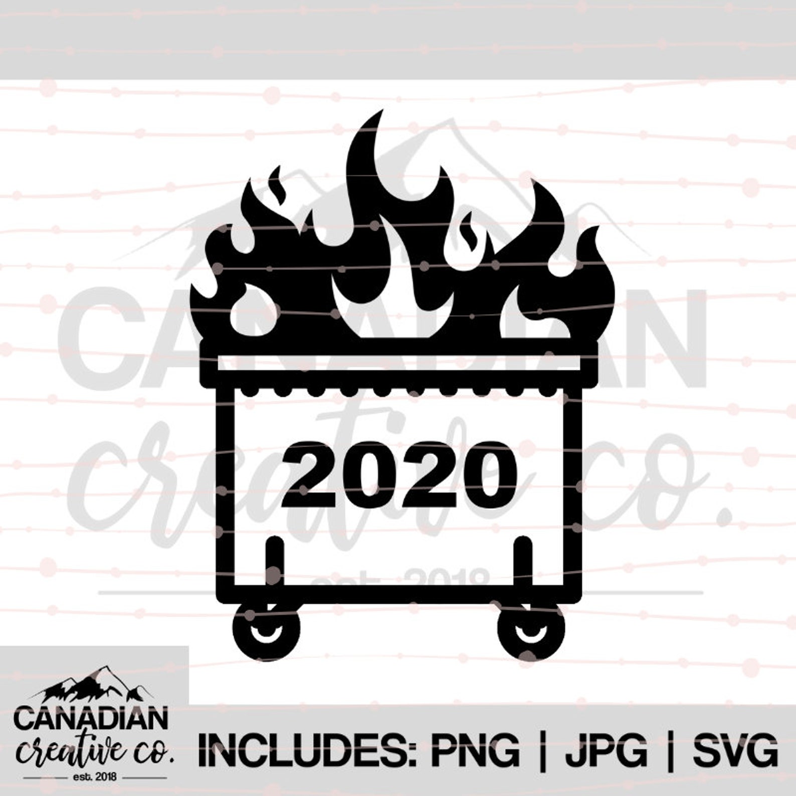 Dumpster Fire 2020 PNG JPEG SVG Clipart - Personal or Commercial Use ...