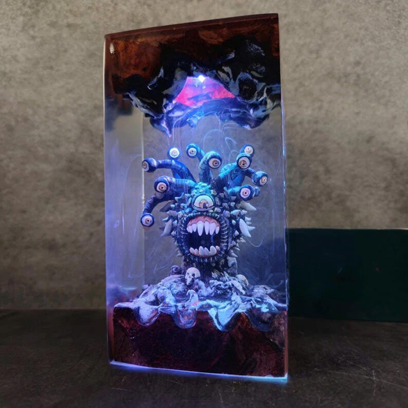 Beholder Resin Diorama Lamp – Dnd Monster Light Box – Handmade Dungeons ...