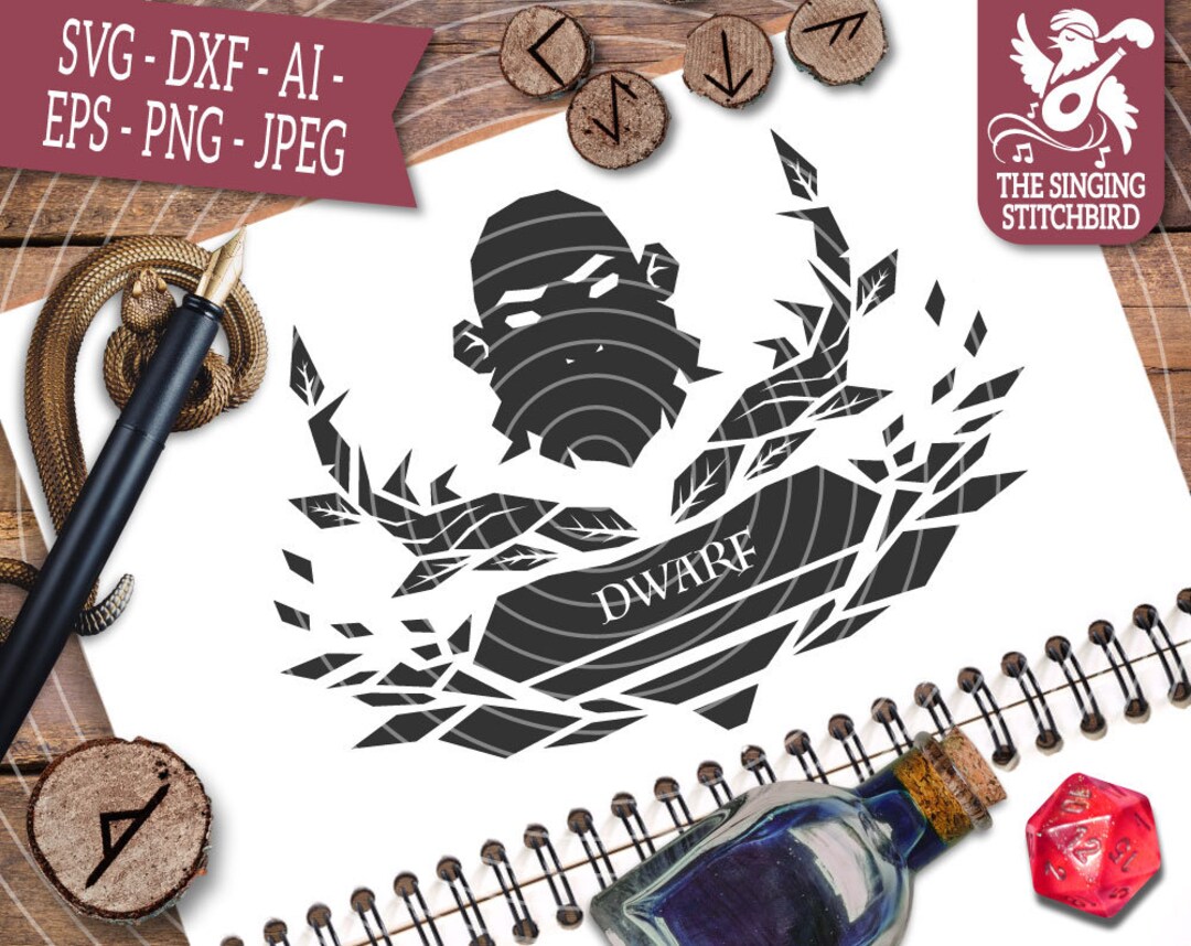 Dwarf Emblem 1 SVG, Dungeons and Dragons Commercial Use, Silhouette SVG ...