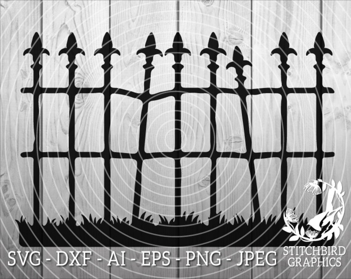 Old Iron Fence SVG DXF Instant Download Stitchbird Graphics | Etsy