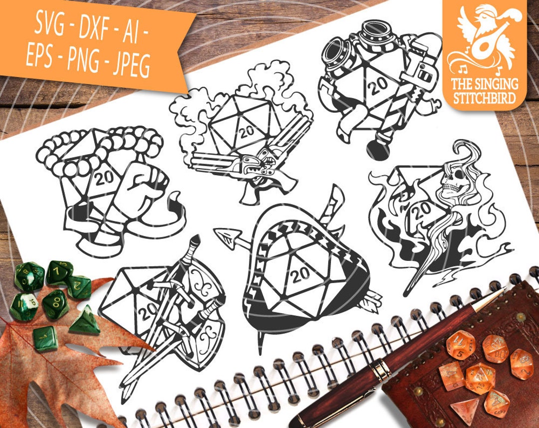 D20 Class Bundle 2 SVG Dungeons and Dragons Commercial Use Silhouette ...