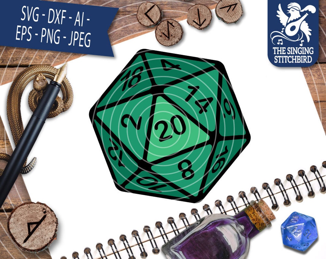 D20 (20) Coloured SVG, Dungeons and Dragons Commercial Use, Silhouette ...