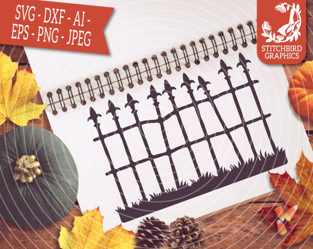 Old Iron Fence SVG DXF Instant Download Stitchbird Graphics - Etsy