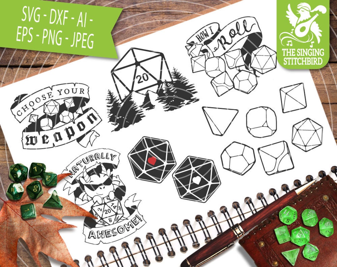 Roleplaying Dice Bundle 1 SVG Dungeons and Dragons Commercial Use ...