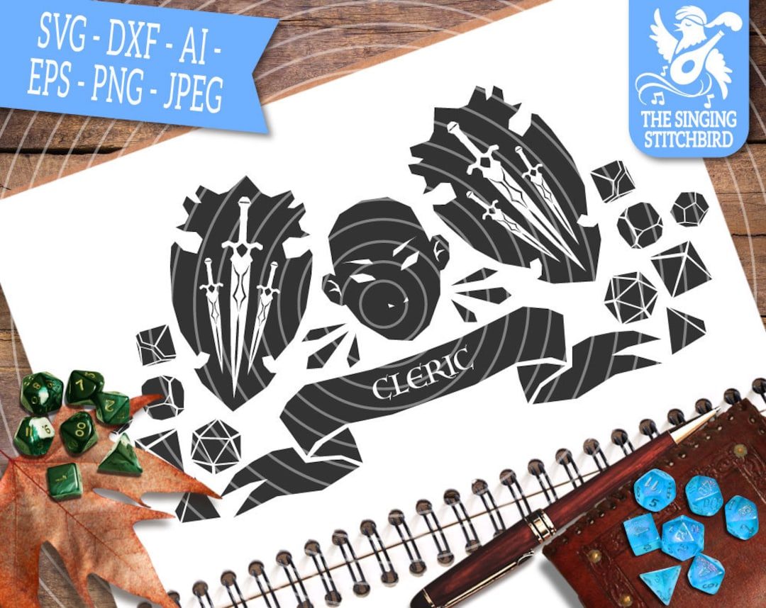 Cleric Emblem 1 SVG, Dungeons and Dragons, Dnd Classes, Silhouette SVG ...