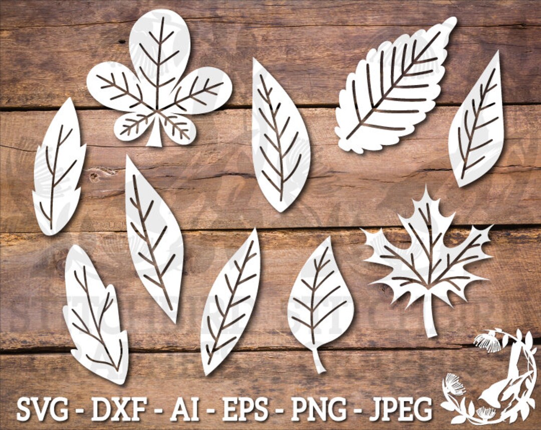 Woodland Leaves SVG Instant Download Vector Art Commercial - Etsy