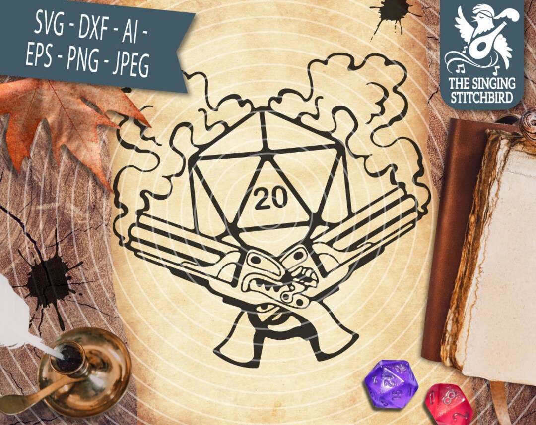 D20 - Gunslinger 1 SVG, Dungeons and Dragons Commercial Use, Silhouette ...