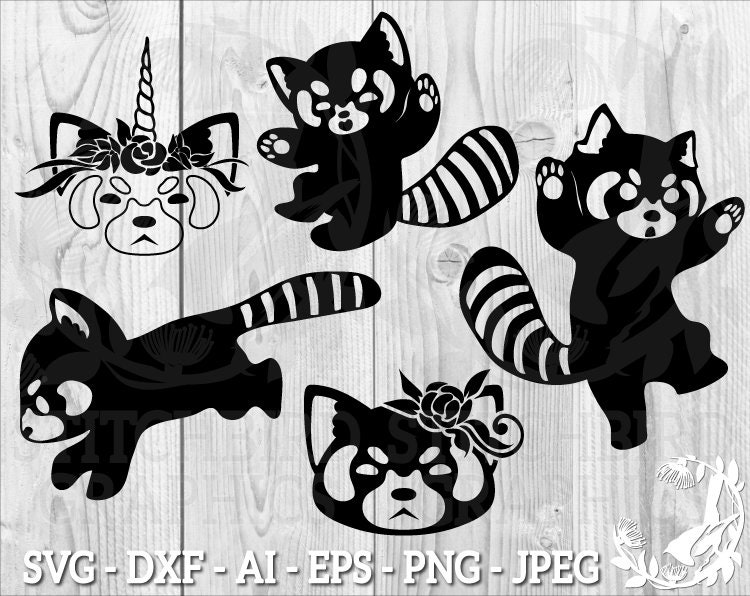 Commercial Use SVG Eps Dxf Red panda svg Silhouette Studio Cricut ...