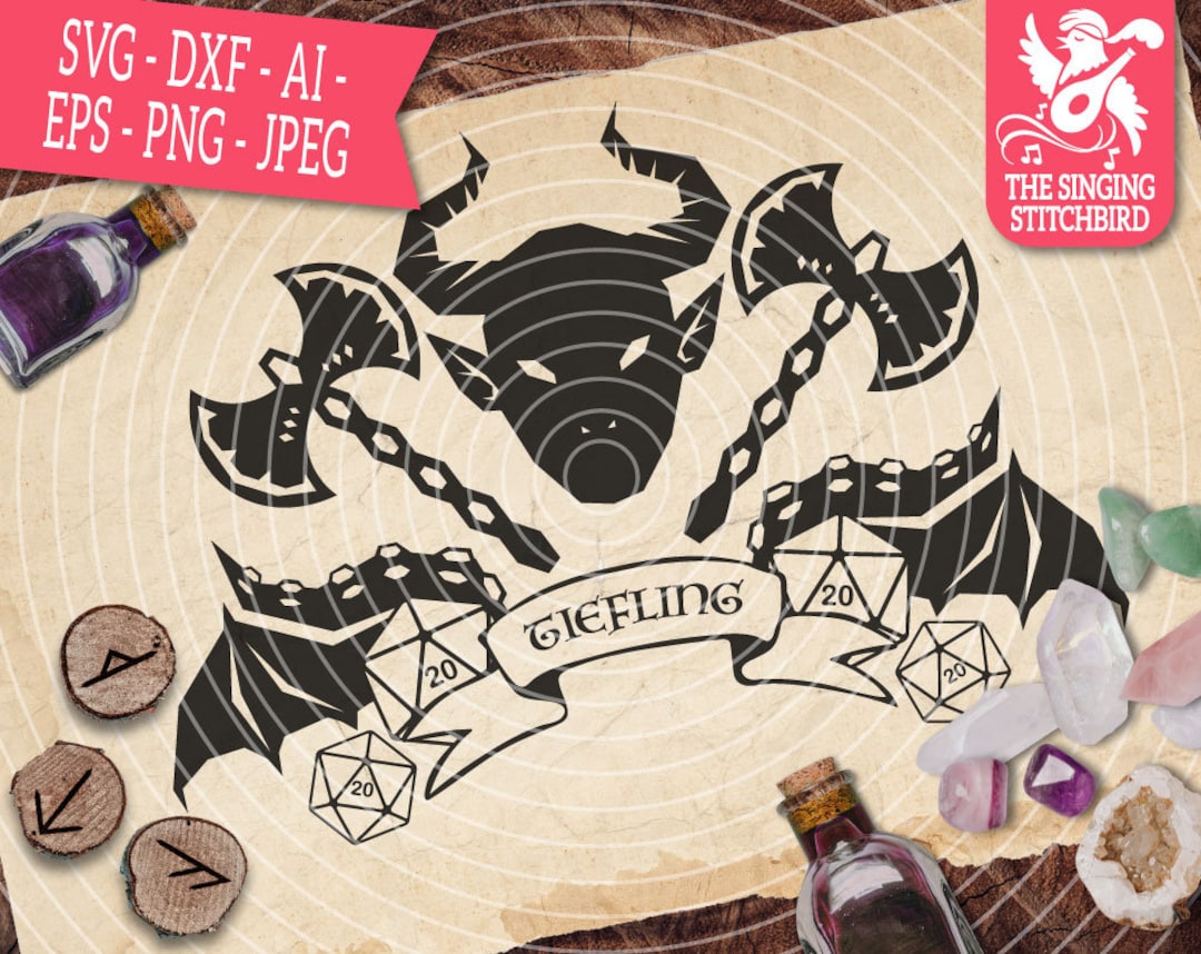 Tiefling Emblem 2 SVG, Dungeons and Dragons Commercial Use, Silhouette ...